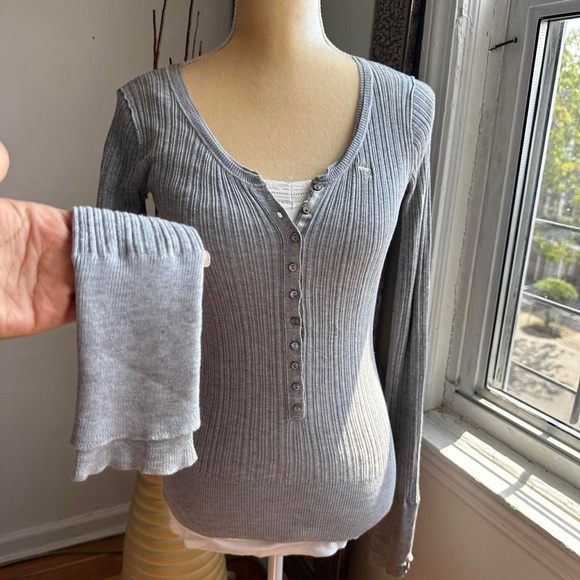 Abercrombie & Fitch | Tops | 200s Abercrombie Fitch Grunge Greybabydoll Top | Poshmark